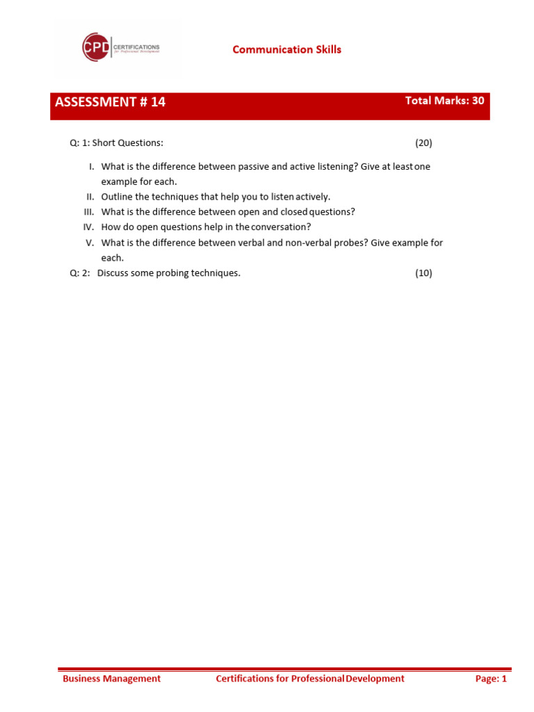 1582033373assessment 14 Communication Skills | PDF | Social Science ...