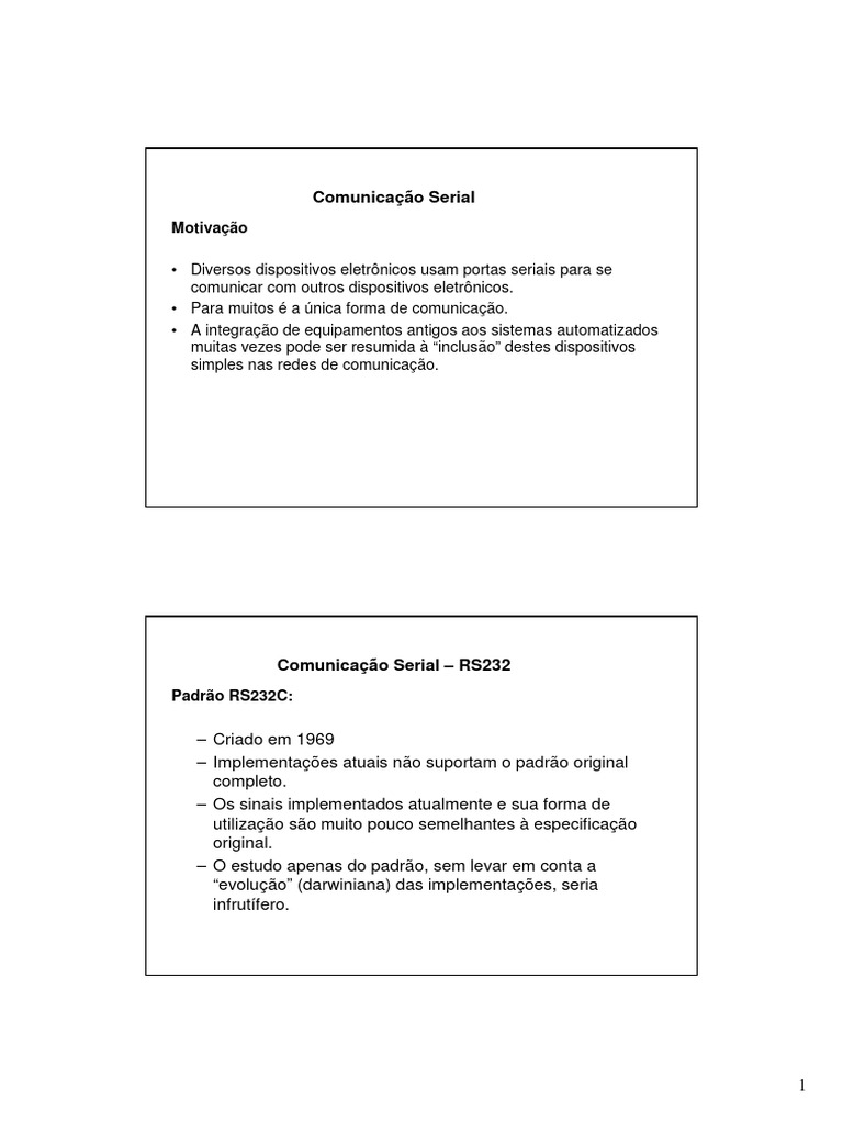 Comunicação Serial. Comunicação Serial RS232 | PDF | Informática ...