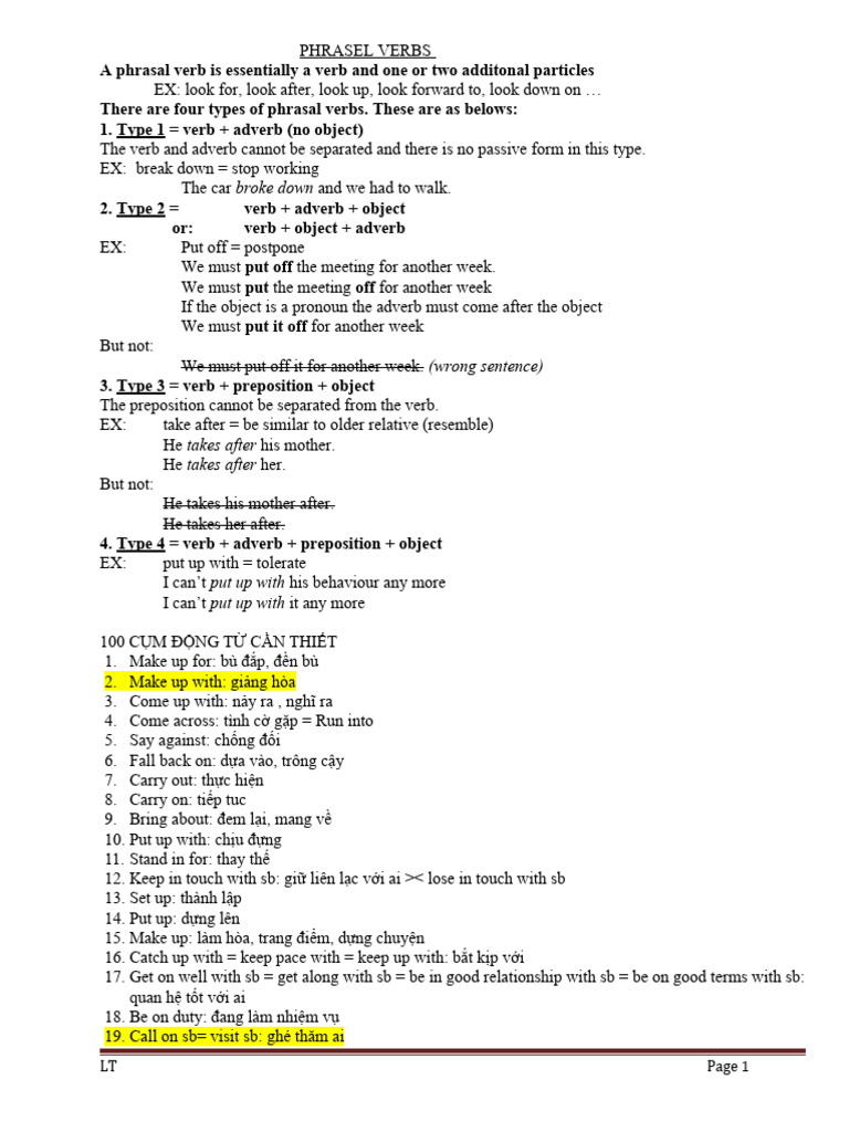 7.phrasal Verbs HS | PDF | Syntactic Relationships | Semantics