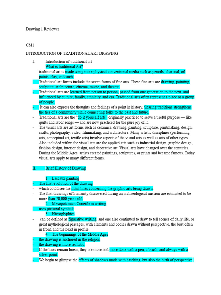 Drawing 1 Reviewer | PDF | Pencil | Drawing