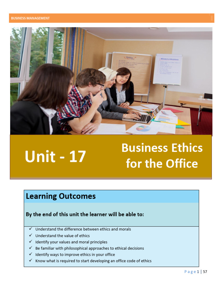 1637242894UNIT 8 Business Ethics For The Office | PDF | Morality