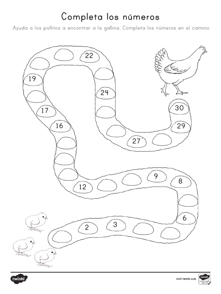 Sa TP 008 Completar Los Numeros Hasta El 30 Ficha de Actividad | PDF