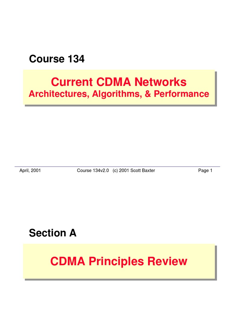 CDMA Networks Architectures | PDF