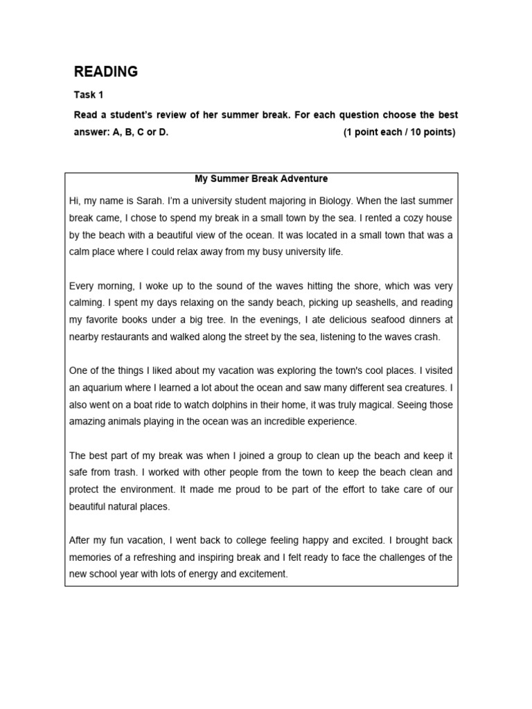 Reading Comprehension B1 | PDF