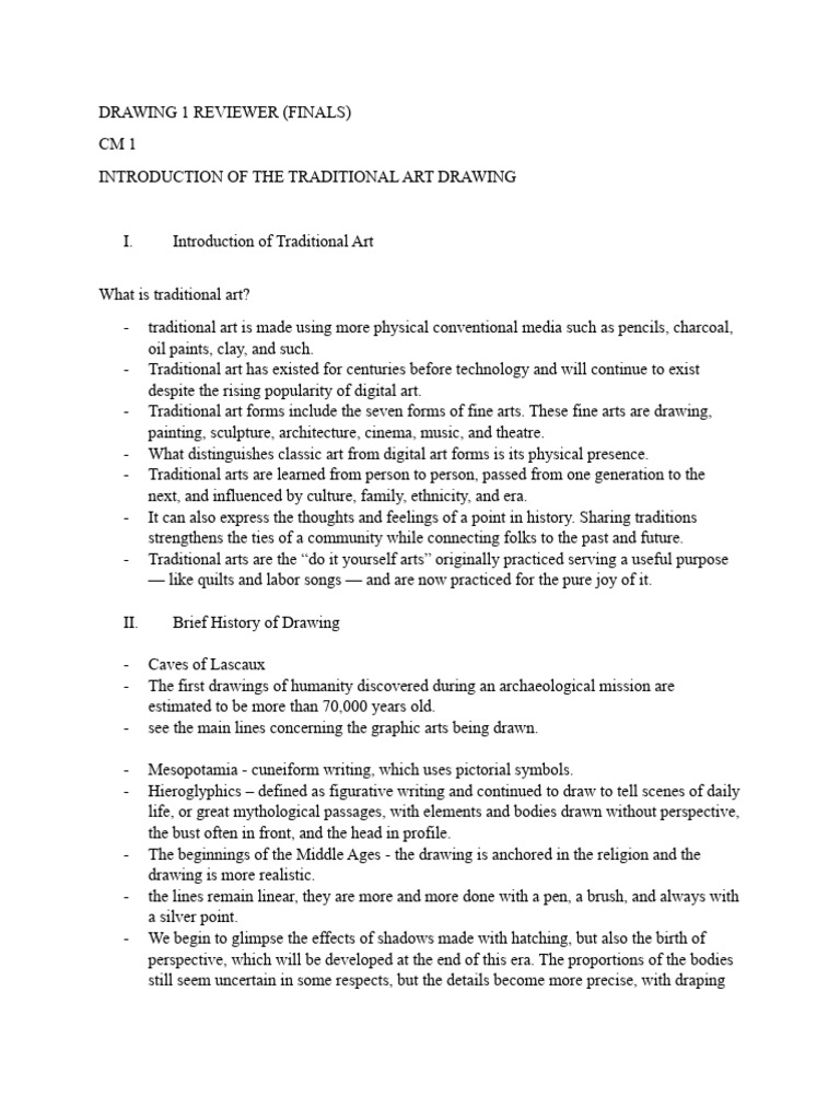 DRAWING 1 REVIEWER (Finals) | PDF | Pencil | Drawing
