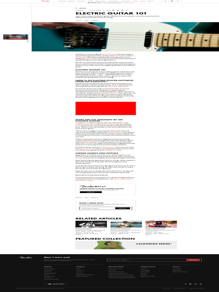 Electric Guitar 101 - Fender Play | PDF | Guitars | String Instruments