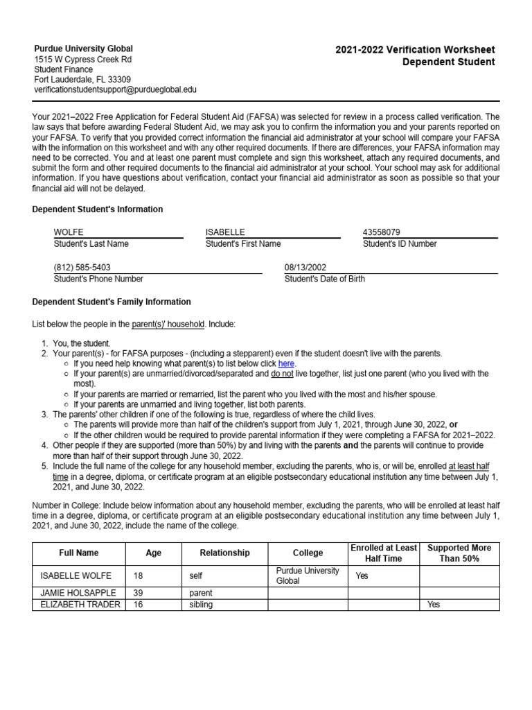 Dependent Verification Form | PDF | Wellness