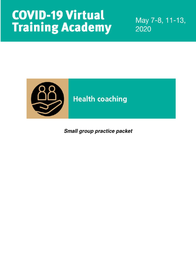 Health coaching learner practice packet 20-0511_0 | PDF