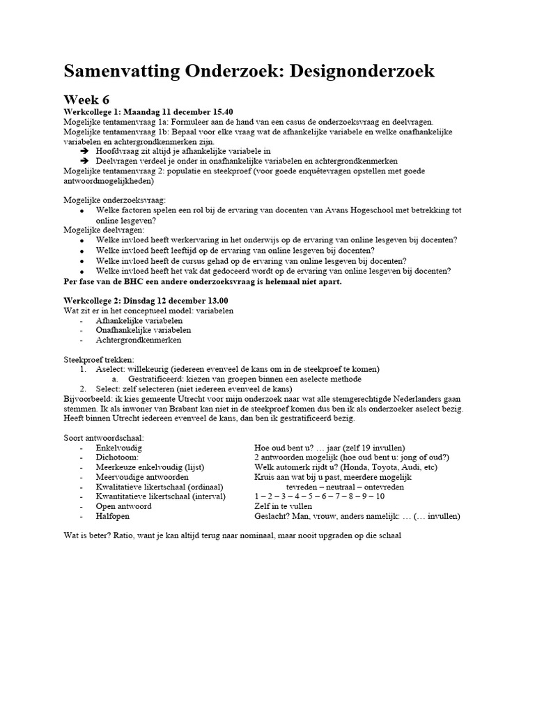 Samenvatting Onderzoek | PDF