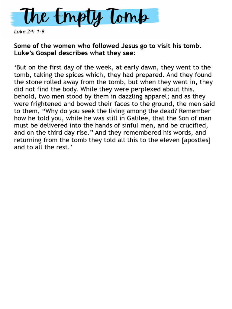 Resurrection Accounts in the Gospels | PDF | Jesus | Prophet