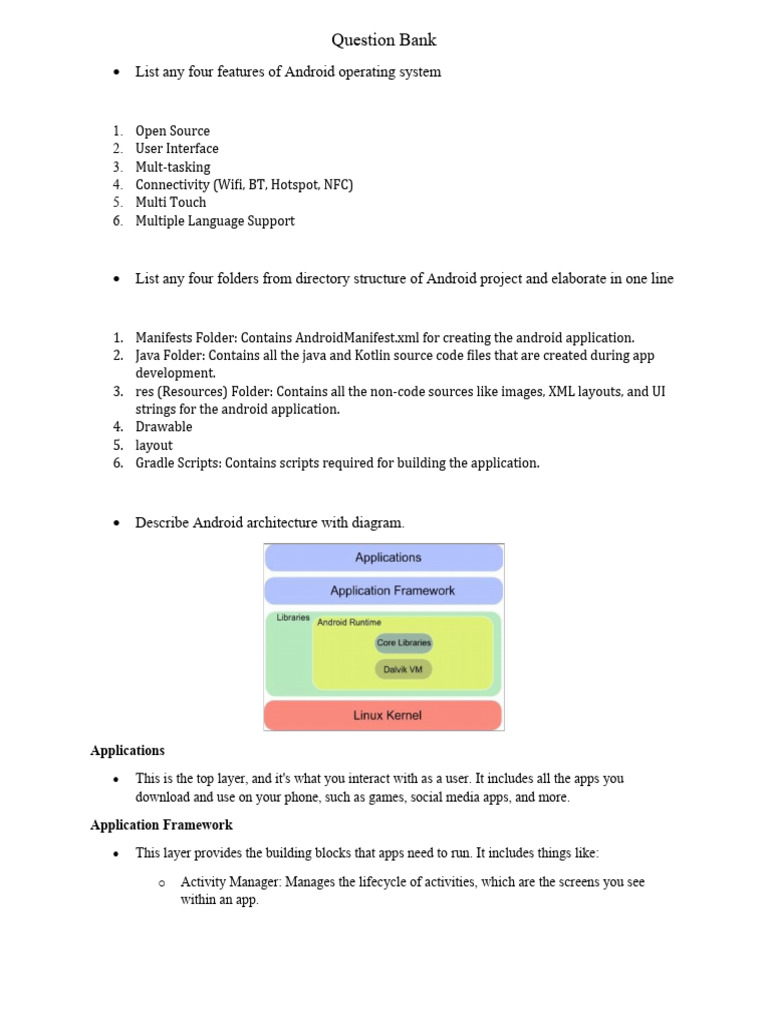 Question Bank - ct1 | PDF | Android (Operating System) | Computer Architecture