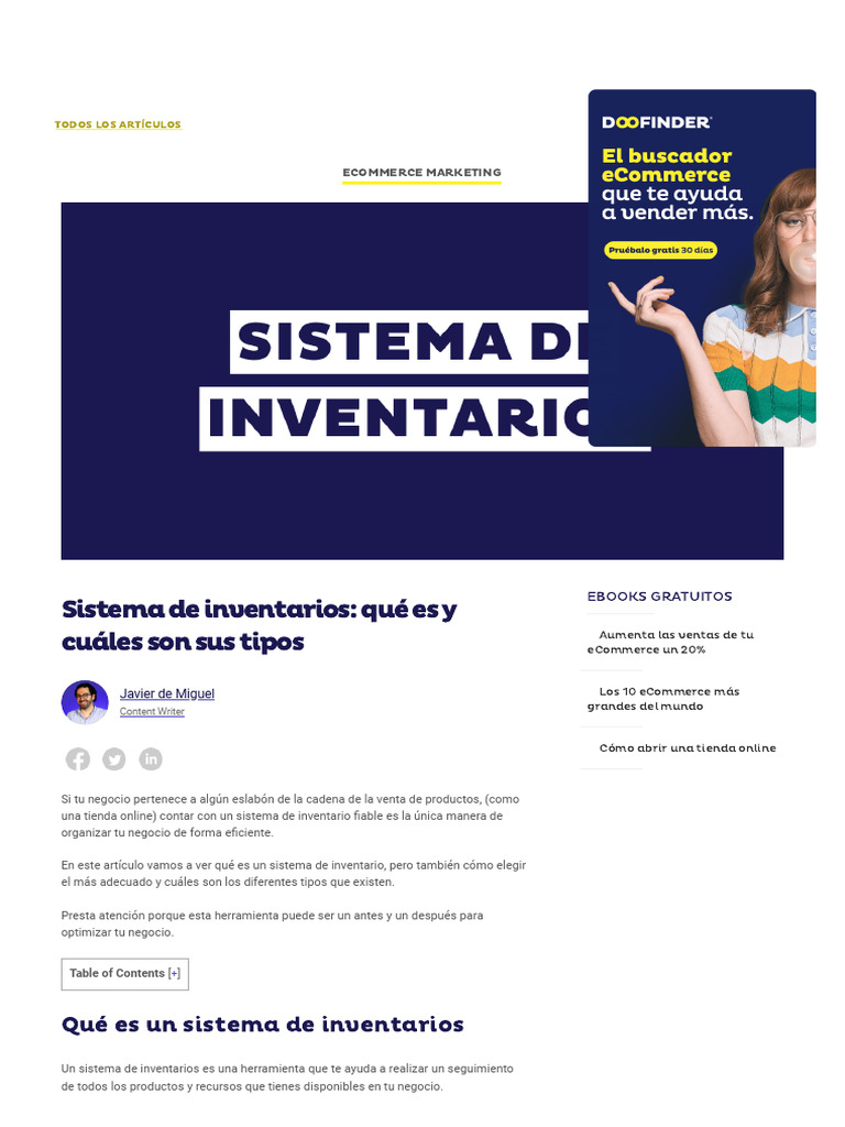 Sistema de Inventarios - Qué Es y Cuáles Son Sus Tipos | PDF | Comercio electrónico | Business