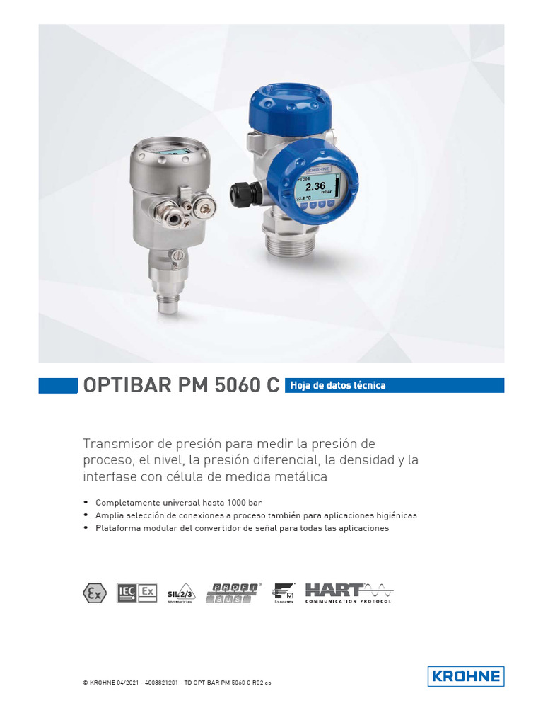TD OPTIBAR-PM-5060 Es 210426 4008821201 R02 | PDF
