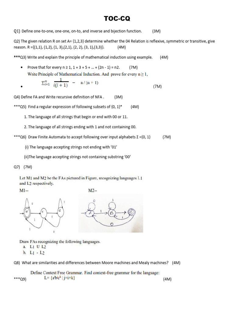 Toc CQ | PDF | Metalogic | Grammar