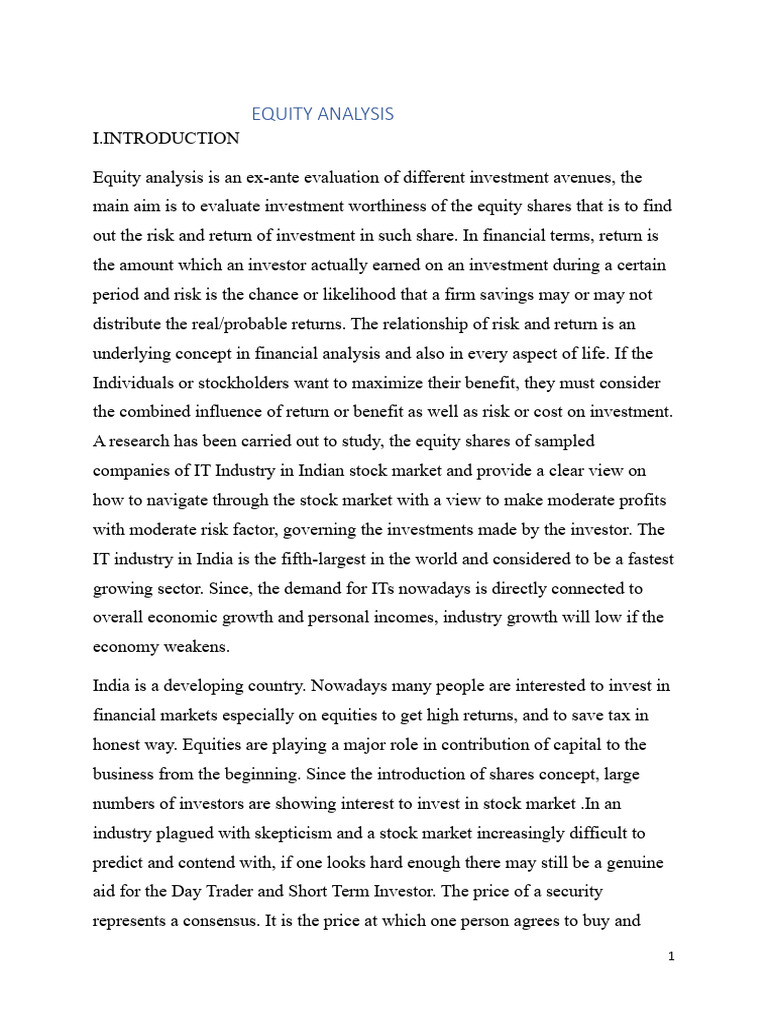 Equity Analysis GST | PDF | Stocks | Investing