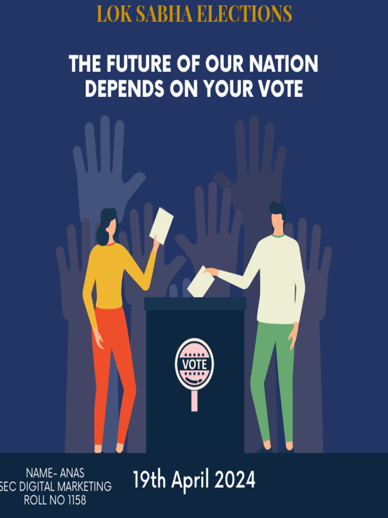 Blue Modern Flat Illustration Election Voting Encouragement Instagram ...