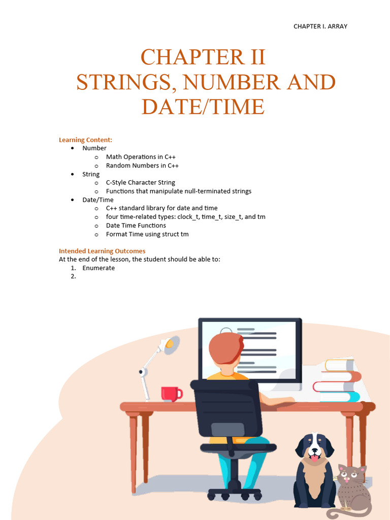 C++ Basics: Strings, Numbers, Date/Time | PDF | Pointer (Computer ...