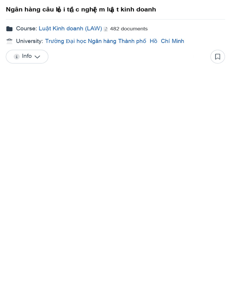 Ngan Hang Cau Hoi Trac Nghiem Luat Kinh Doanh Compress | PDF