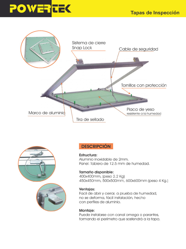 Tapa de Inspección Powertek | PDF