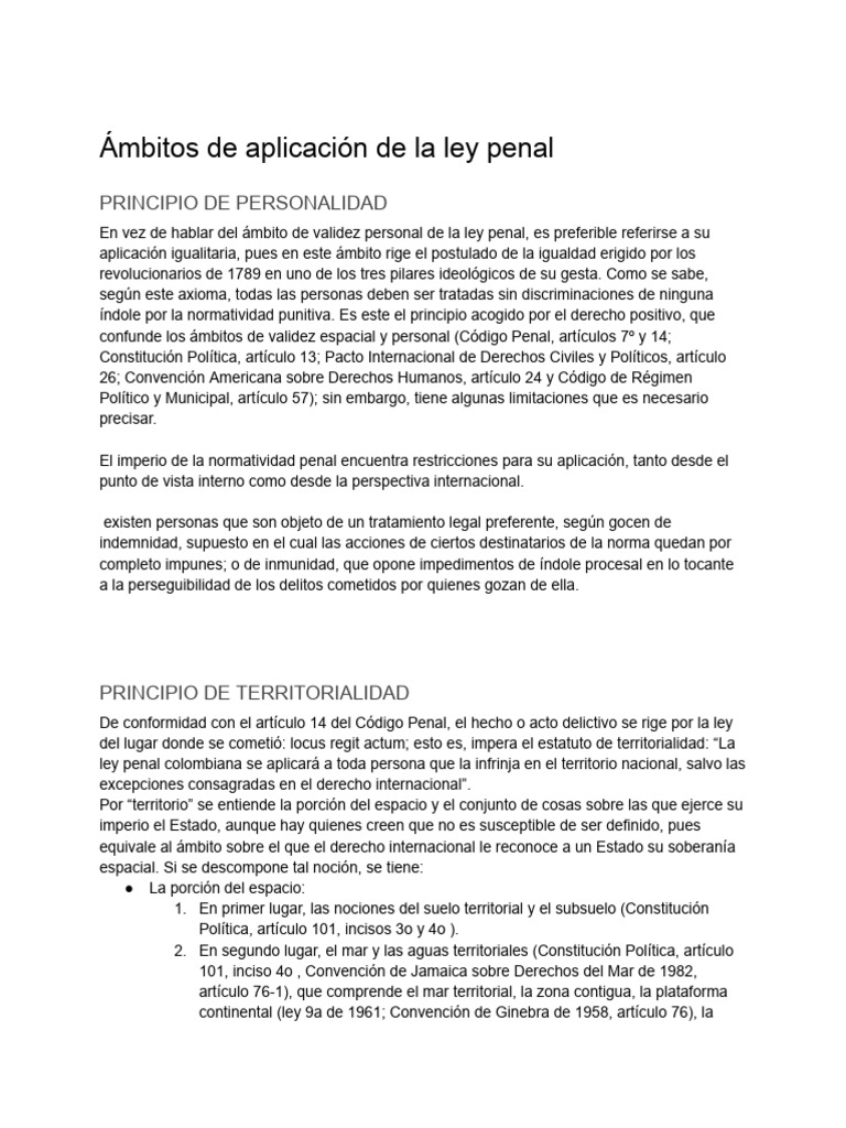 Aplicación de la Ley Penal: Principios Clave | PDF | Intención (Derecho ...