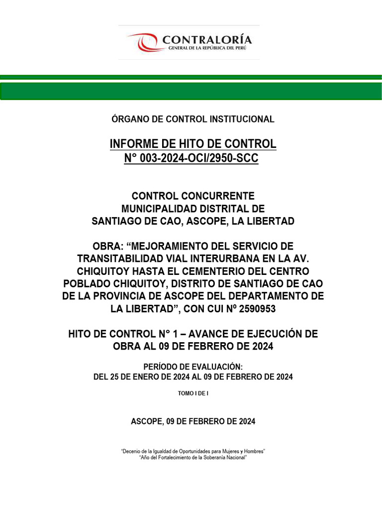 Hito de Control #003-2024-OCI2950-SCC | PDF | Santiago | Justicia