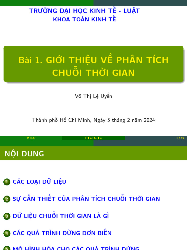 Gioi Thieu Ve Phan Tich Chuoi Thoi Gian | PDF