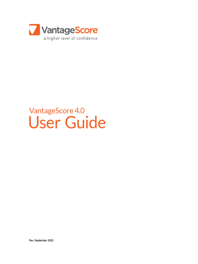 VantageScore 4.0 UserGuide - Sep 23 | PDF | Credit | Finance & Money Management