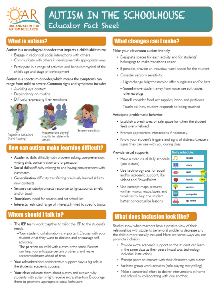 Educator Fact Sheet | PDF | Autism Spectrum | Cognition