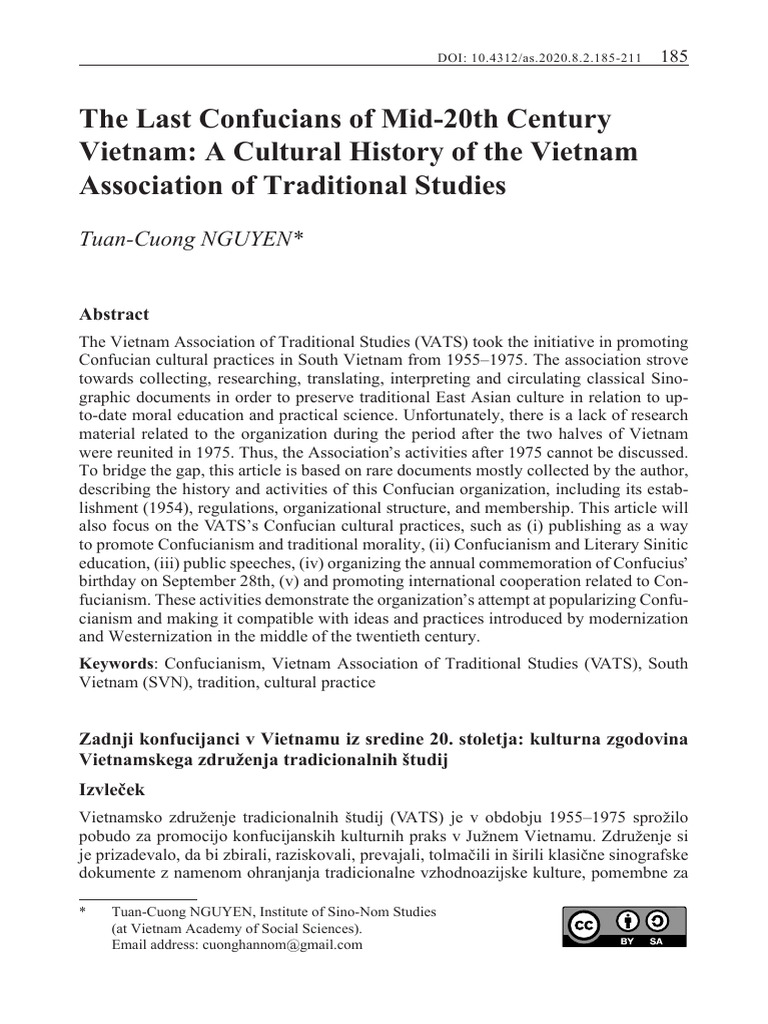 The Last Confucians of Mid-20th Century Vietnam | PDF | South Vietnam ...