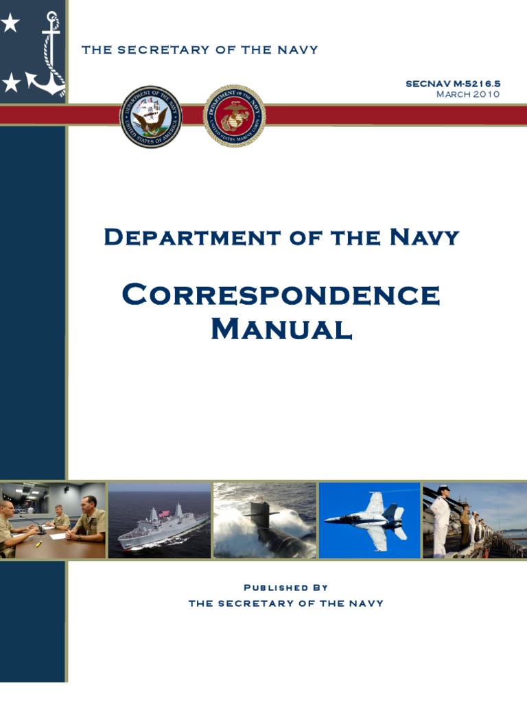 5216.5 Navy Correspondence Manual (2010) | PDF | Records Management | Email