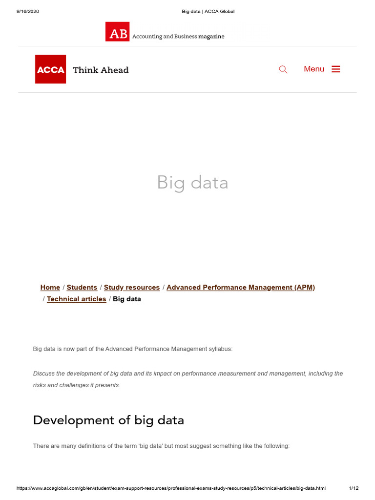 Big Data _ ACCA Global | PDF | Big Data | Analytics
