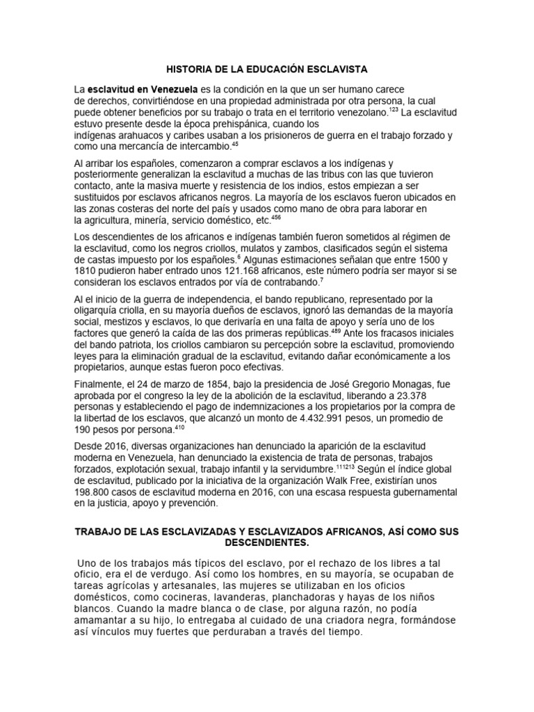 Actividades A Realizar para Cada Referente | PDF | Esclavitud ...