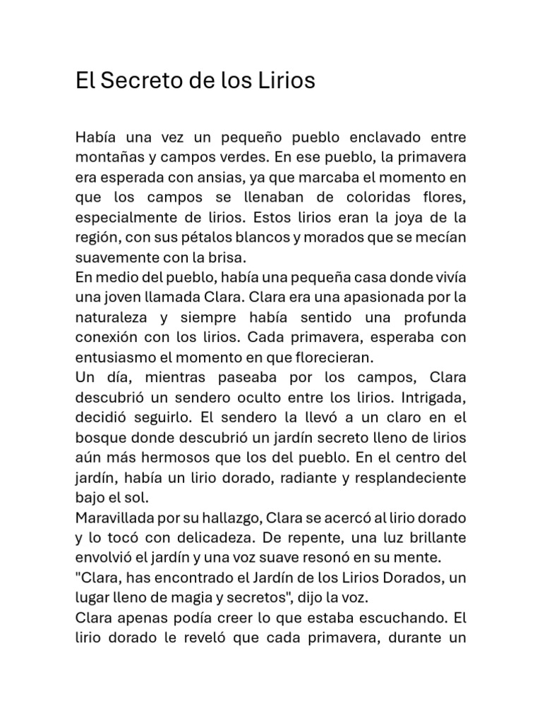 El Secreto de Los Lirios | PDF