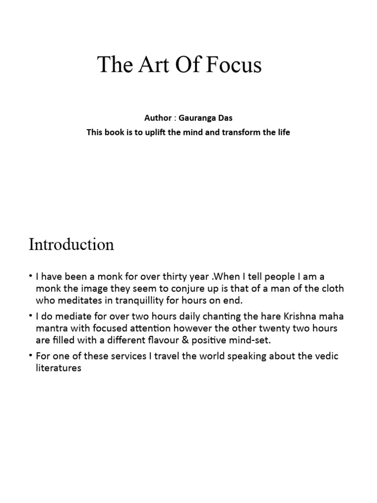 The Art of Focus | PDF