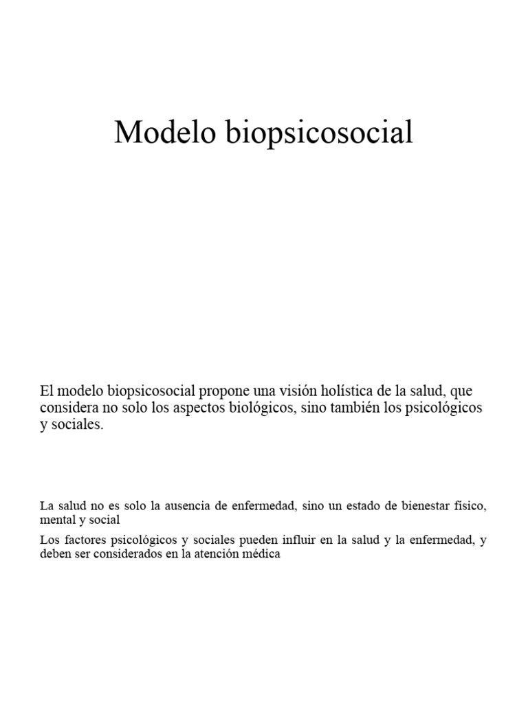 Modelo biopsicosocial | PDF | Salud mental | Conceptos psicologicos