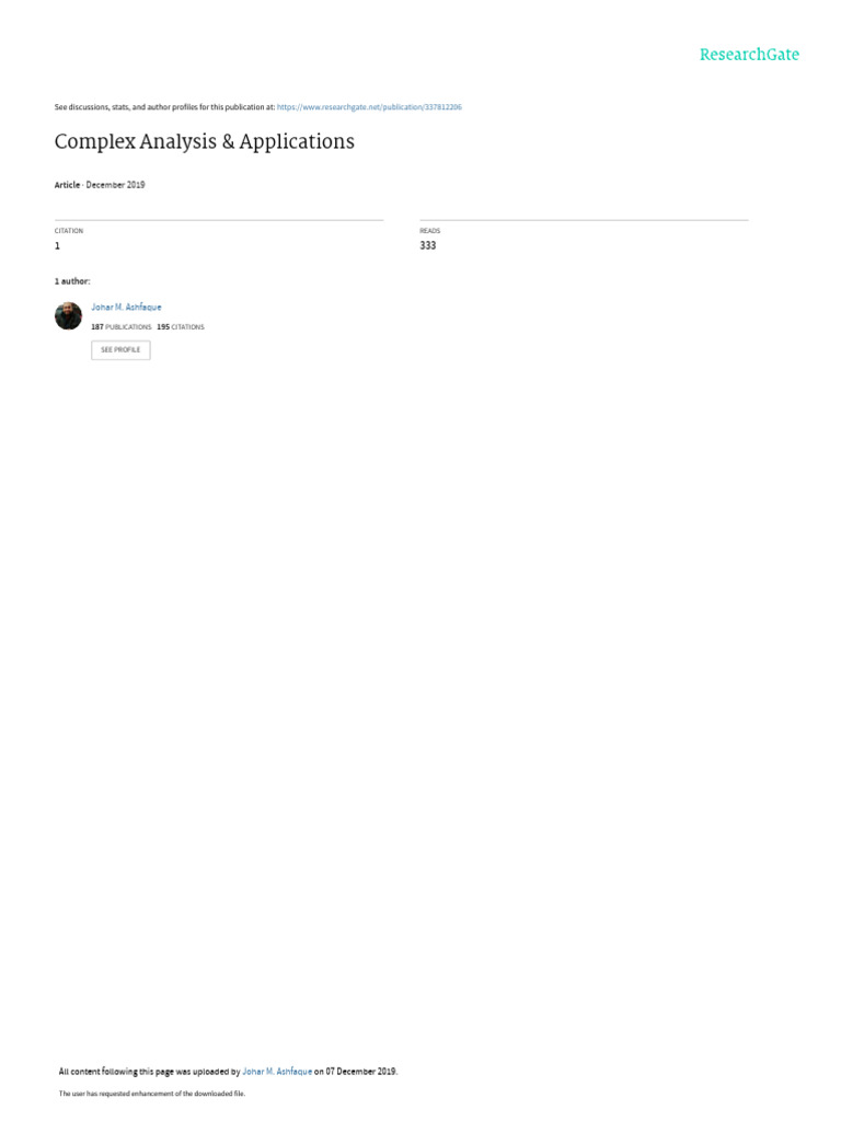 Complex Analysis Applications | PDF | Mathematical Concepts ... Complex Analysis Applications | PDF | Mathematical Concepts ...