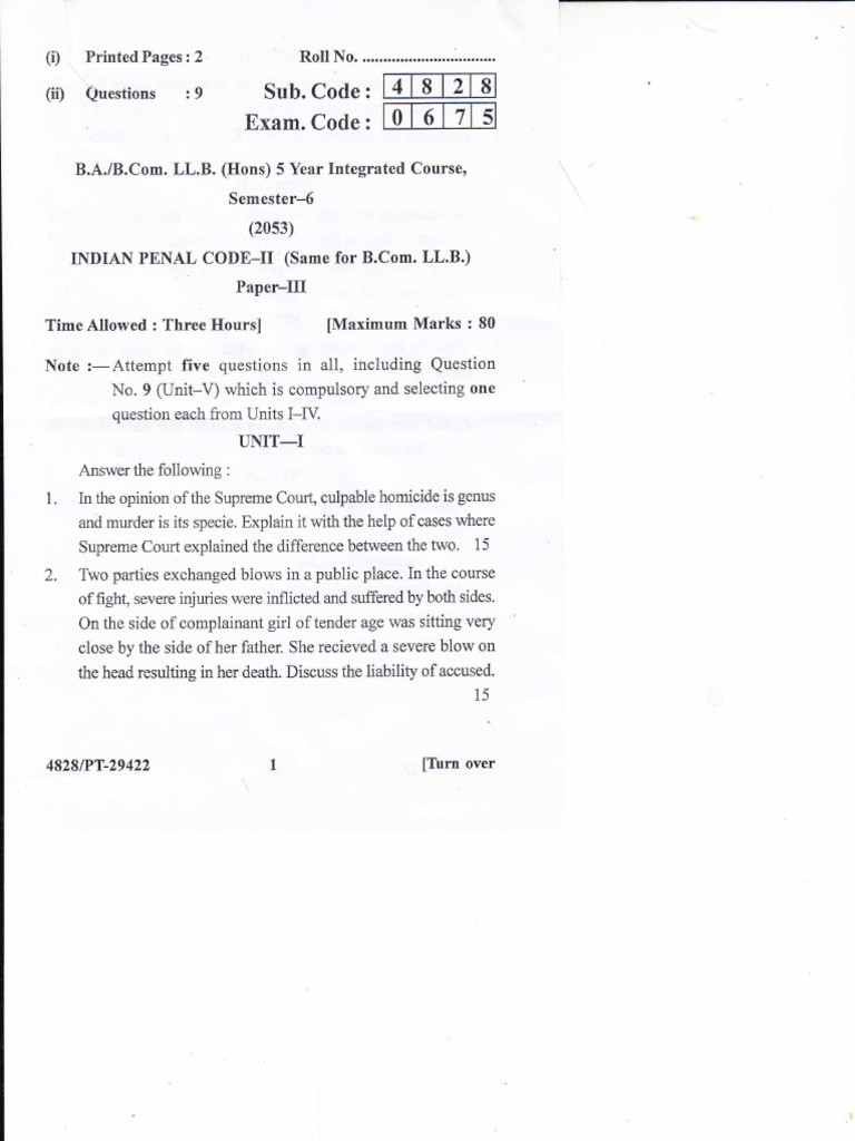 Indian Penal Code -II 2 | PDF | Theft | Crimes