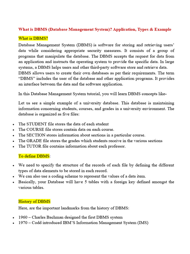 What Is DBMS | PDF | Databases | Relational Database