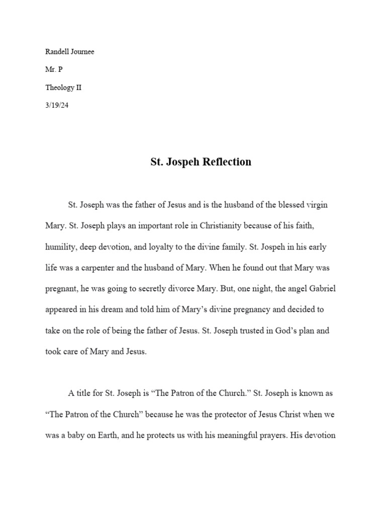 St. Joseph Reflection. | PDF