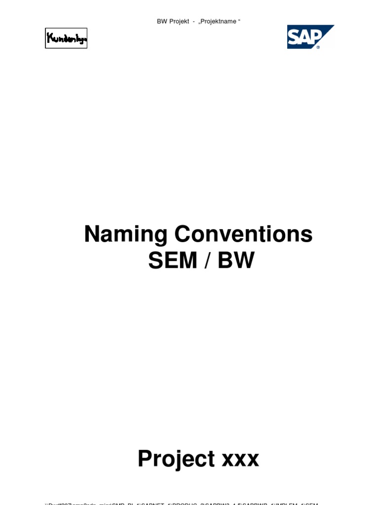 BW - Naming Conventions (SAP) | PDF | Computing | Software