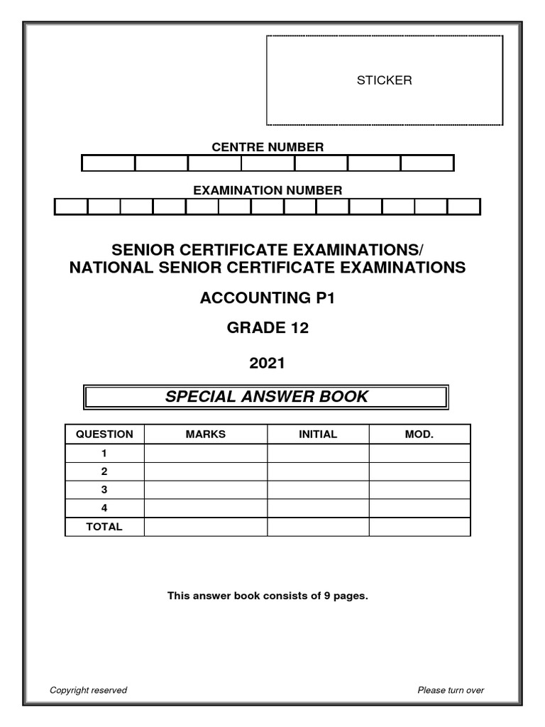 Accounting P1 May June 2021 Answer Book Eng Pdf Dividend Expense