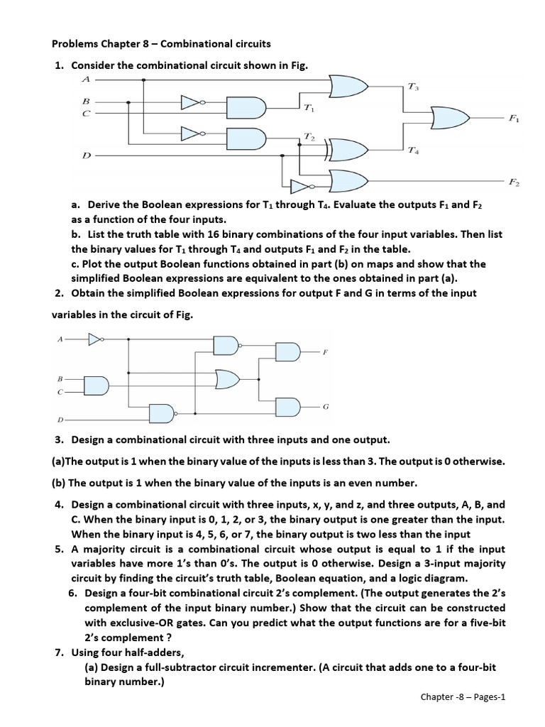 Problems Chapter 8 Concepts | PDF | Logic Gate | Arithmetic