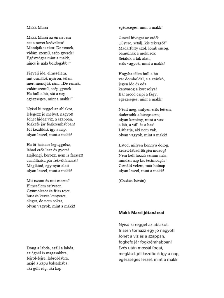 Makk Marci Vers | PDF