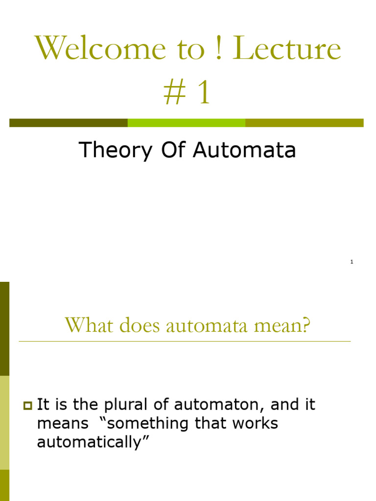 Lesson 1 | PDF | Automata Theory | String (Computer Science)