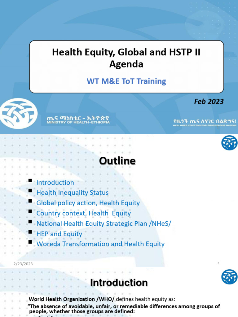 5 Health Equity Introduction WT Feb 2023 | PDF | Health Equity | Health Care