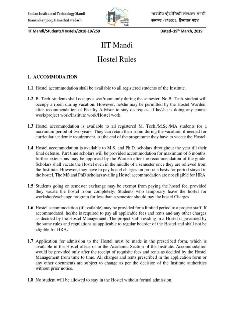 Hostel Rules | Download Free PDF | Crimes | Crime & Violence