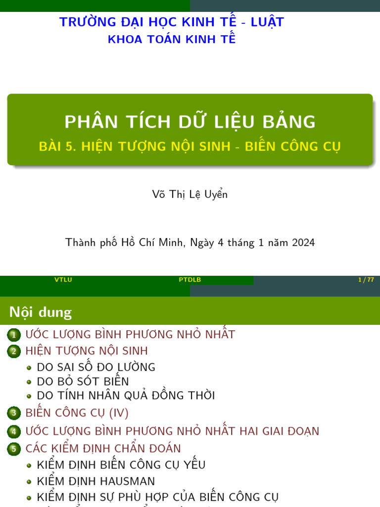 Bai Giang - Hoi Quy Voi Bien Cong Cu - Uoc Luong Tsls | PDF
