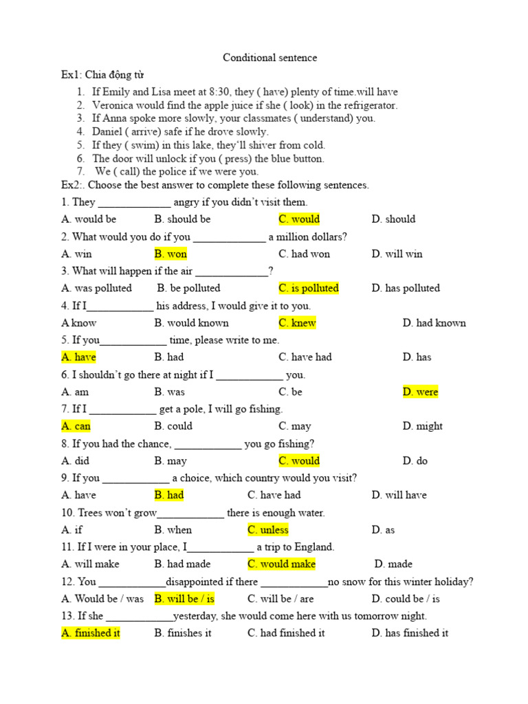 Conditional Sentence | PDF