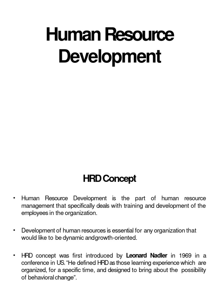 Human Resource Development Unit 1 | PDF | Learning | Human Resources