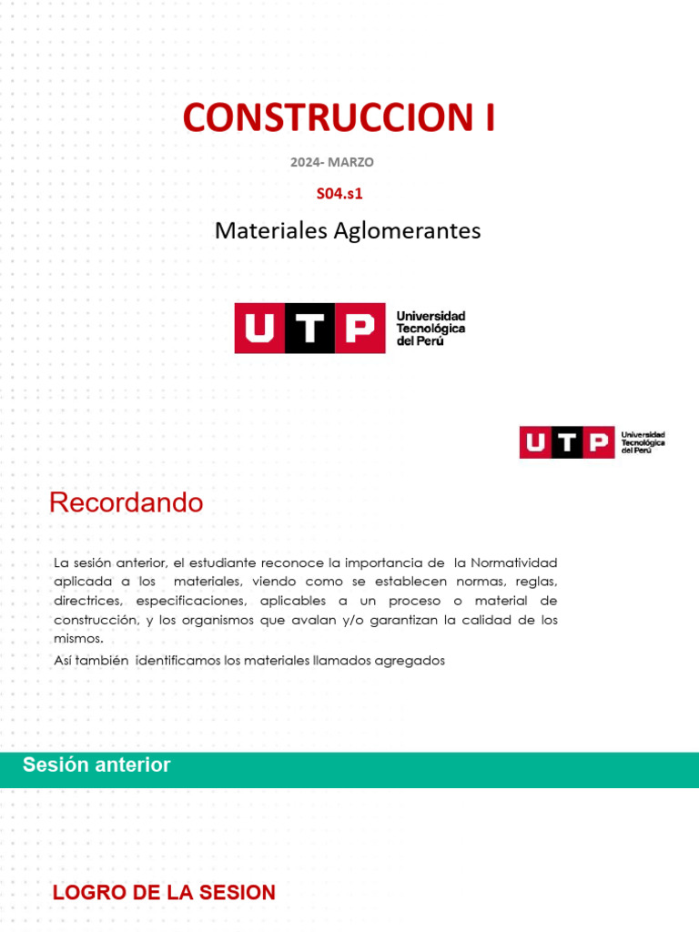 S04 - s1 - Materiales Aglomerantes | PDF | Lima (Material) | Mortero ...